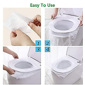 50 Pack Toilet Seat Covers,Disposable Waterproof, Portable Potty Seat Covers for Toddlers, Kids, and Adults, Ideal for Kids Potty Training and Adults,Individually Wrapped for Travel Home, On The Go