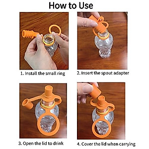 Silicone Bottle Top Spout, No Spill Water Bottle Top Spout Adapter for Toddlers and Kids, BPA Free