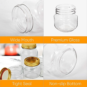 8 oz Glass Jars With Lids,Ball Regular Mouth Mason Jars For Storage,Spice Jars Canning Jars For Caviar,Herb,Jelly,Jams,Honey,Dishware Safe,Set Of 30 …