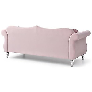 Glory Furniture Hollywood Velvet Sofa in Pink