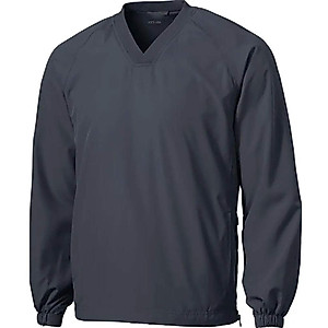 Joe's USA Men's Athletic All Sport V-Neck Raglan Wind Shirt-2XL-Graphite Grey