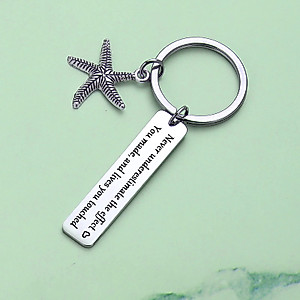 JIUSHUN Coworker Appreciation Keyring starfish poem jewelry Coworker gift Social Worker Thank You Keychain Volunteer Appreciation Gift Coworker Keychain Social Worker Keychain Social Worker gift