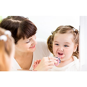 GIMBO U Shaped Toothbrush for Kids with Food Grade Silicone Brush Head (Pink)