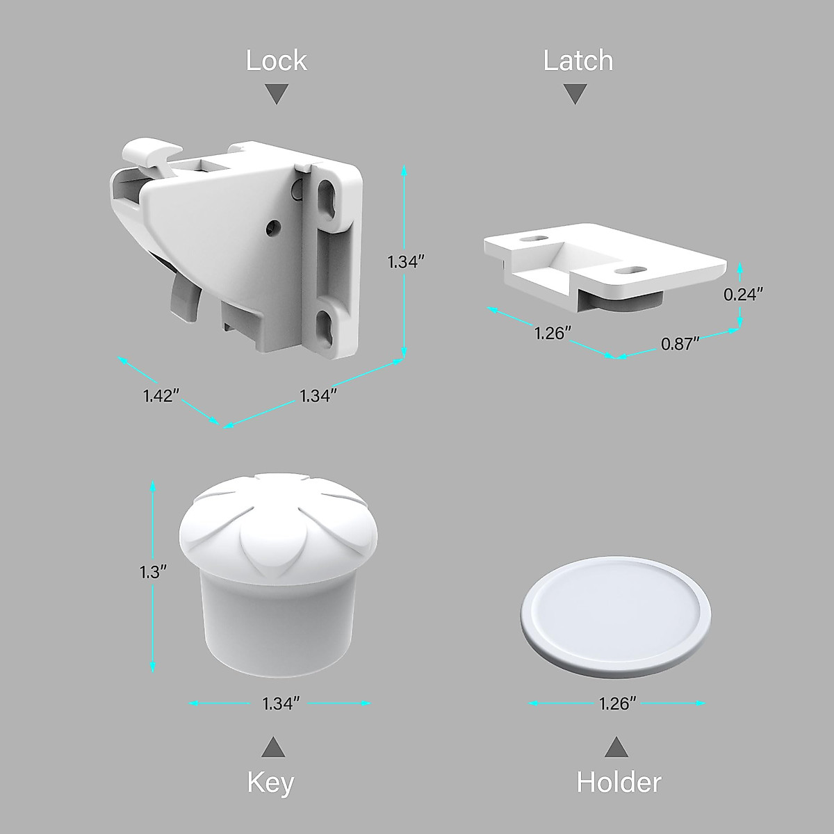 Heart of Tafiti Magnetic Cabinet Locks (6-Packs 1 Key), Baby Proofing Drawer Lock, Multi-Purpose Cupboard Drawers Latches, Safe & Easy Install, Strong Adhesive, No Screws or Tools Needed.