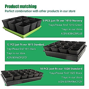 RooTrimmer Black 90-Pack 3.54 X 3.54 inches Square Nursery Seedling Flower Pot Plastic Thick Seed Start Germination Pot for Plant Propagation and Seeding,Sturdy Suit for 1020 Trays