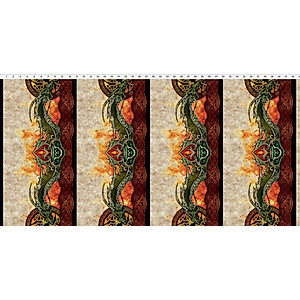 In The Beginning Dragons - The Ancients 12DRG1 Border Stripe, 44 Inches