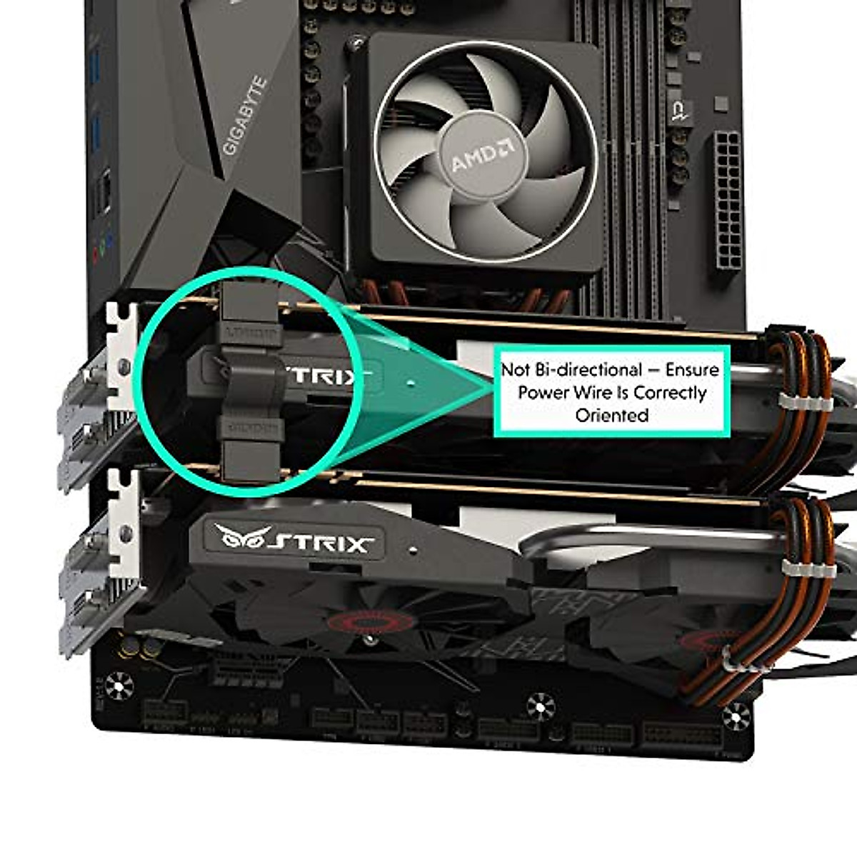 LINKUP - Flexible SLI Bridge GPU Cable Extreme High-Speed Technology Premium Shielding 85 ohm Design for NVIDIA GPUs Graphic Cards┃NOT Compatible with AMD or RTX 2000/3000 GPU - [6 cm]
