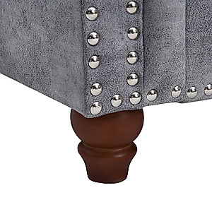 Modern Loveseat Couch Sofa,Classic Traditional Chesterfield Upholstered Accent 3 Seaters Large Sofá Love Seats Futon Couches Furniture with Nailhead Scrolled Arms&Pillows for Small Space/Living Room