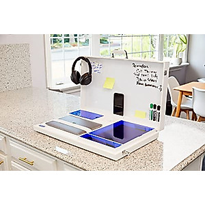 Worky 15-in-1 Home Office Portable Workstation Desk with Built-in Storage, 3.5" D x 26" W x 16.5" H, 14 Lbs, White