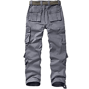 Alfiudad Women's Cargo Pants Tactical Military Army Hiking Combat Work Pants Trousers with 8 Pockets,Grey,30(US 10)