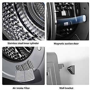 Compact Laundry Dryer,Portable Automatic Drying temperature system Dryer Machine,110v 850w for Small Spaces white