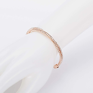 Rose Gold Bridesmaid Bracelets for Women Rhinestone Clear Crystal Dainty Bracelet Bangle Rose Gold Plated Sparkly Cute Bridesmaid Wedding Gifts Jewelry Birthday Party (rose gold)