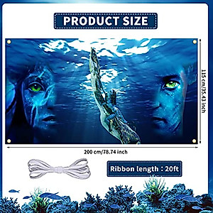 Avatar Party Backdrop Banner,Avatar Party Supplies Decorations Backdrop for Birthday Party Theme Party Room Decor Avatar 2 Character James Neytiri Background for Photo Booth Props