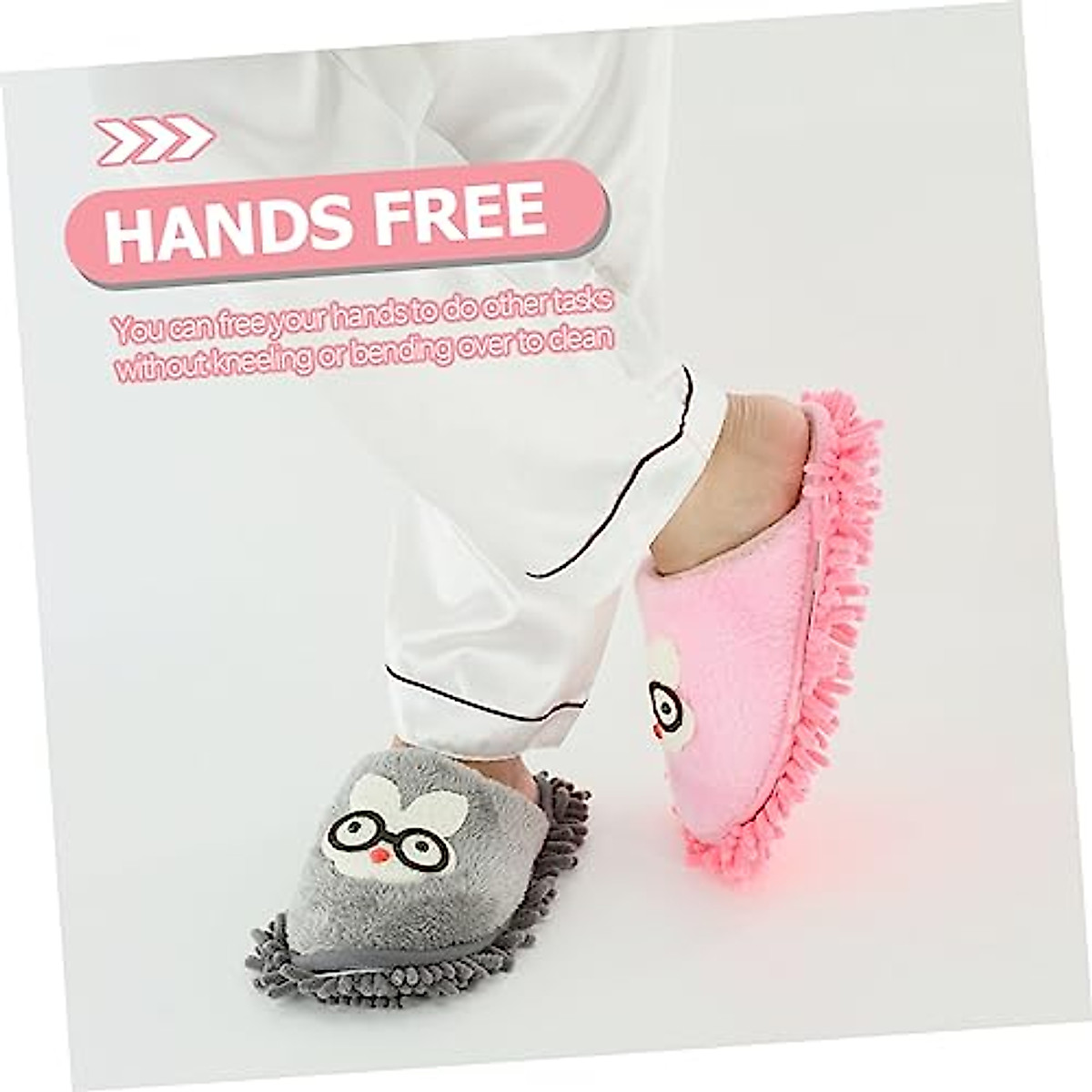 VILLCASE 1 Pair Mop Slippers Cute Slippers Microfiber Mops Cleaning Mops Floor Cleaner Microfiber Shoes Cover Cleaning Slipper Cartoon Mopping Slipper Cartoon Mop Slippers Winter Slipper