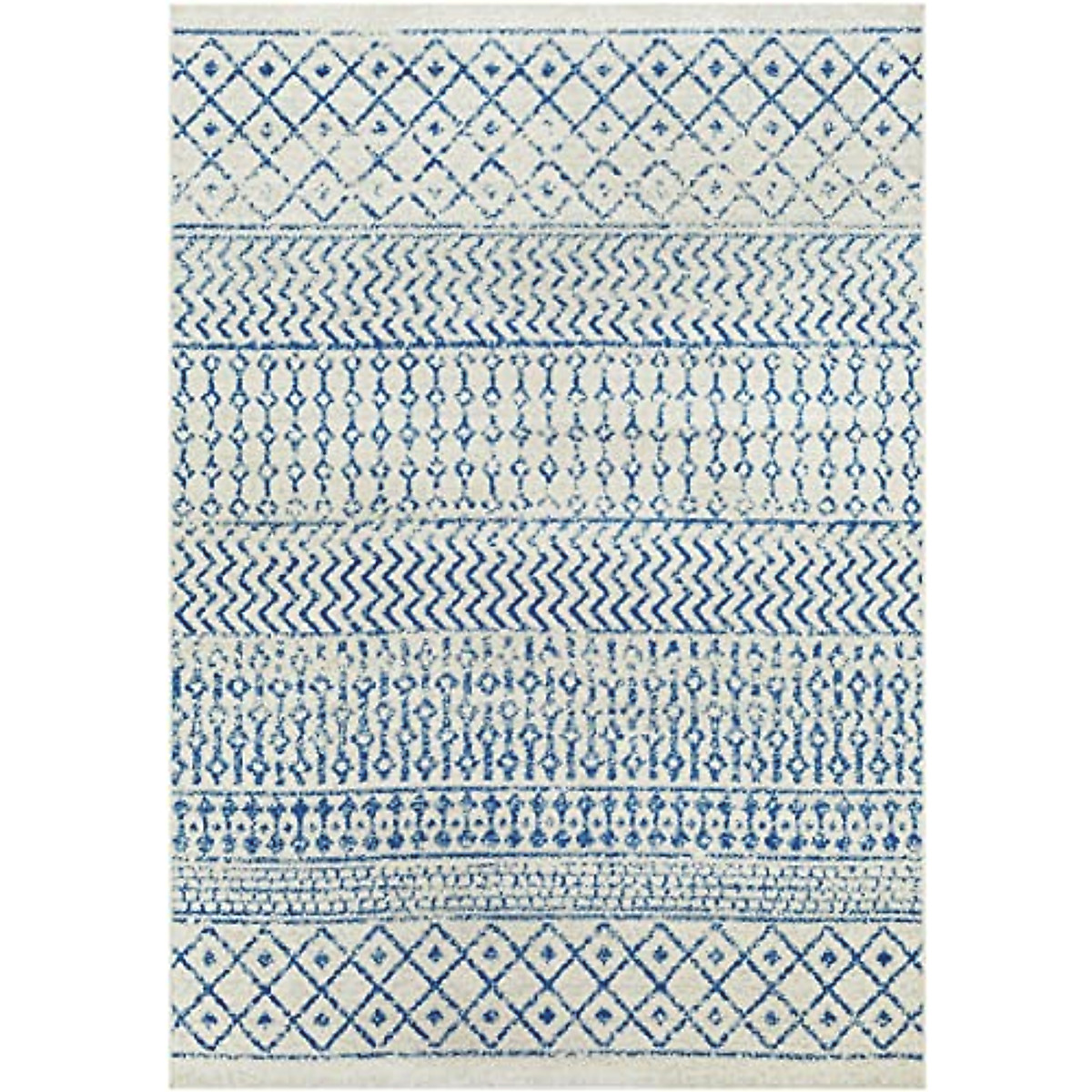 Artistic Weavers Chester Boho Moroccan Area Rug, 6'7" x 9', Cream/Royal Blue