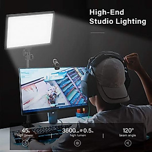 Dazzne D50 Keylight Video Conference Lighting with Wireless Remote, Webcam Lighting LED Streaming Light, 15.4 Inches 45W 3000K-8000K 3600LM Dimmable 0-100% for Broadcast/Zoom Meetings/Tiktok