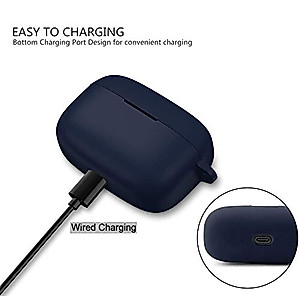 Ankersaila Soft Silicone Shockproof Protective Case with Keychain Compatible with JBL Live 300 (Midnight Blue)