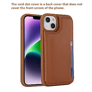 iCoverCase for iPhone 13 Case with Card Holder, iPhone 13 Wallet Case for Women Men [RFID Blocking] PU Leather Protective Wallet Phone Case for iPhone 13 6.1 Inch (Light Brown)