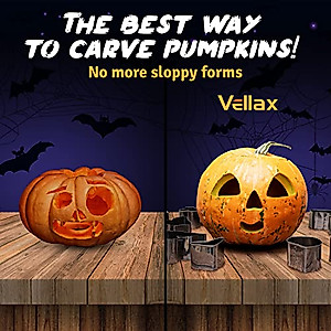 Pumpkin Carving Kit with Hammer - Halloween Decor - Pumpkin Carving Stencils - Pumpkin Carving Tools for Halloween Decoration, Safe & Easy for Kids - 24 Pieces