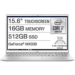 Dell Inspiron 15 5000 15.6" FHD Touchscreen Laptop, Intel i7-1065G7, 16GB RAM, 512GB SSD, GeForce MX330 Graphics (Renewed)