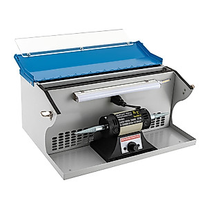 110V 500W Benchtop Jewelry Polishing Buffing Machine Jewelry Polishing Tool Dust Collector with Light Table Top Jewelry Making Kit with Light 10000RPM Adjustable Speed