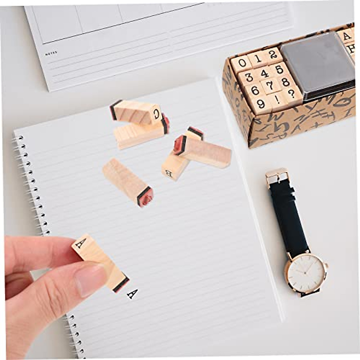 Toyvian 1 Set Diary Wooden Stamp Scrapbook Stamp Hand Account Stamp Decorative Wooden Rubber Stamp Letter Stamp Set Alphabet Stamps for Nativity Set for DIY Craft Stamp