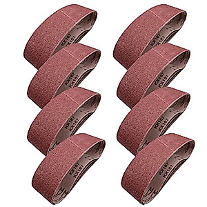 18 PCS 2-1/2 X 16 Inch Aluminum Oxide Sanding Belts for 2.5x16in Belt Sander Woodworking (80 Grit)
