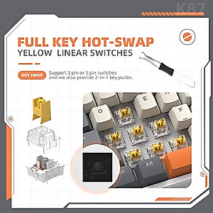 Wireless Gaming Keyboard and Wrist Rest Pad and Custom Coiled USB C Cable,Triple Mode TKL Hot Swappable Tactile Switches,LIGHTSYNC RGB,Mechanical Keyboard Palm Rest for PC PS5 PS4 Xbox Mac-3 in 1 Kit