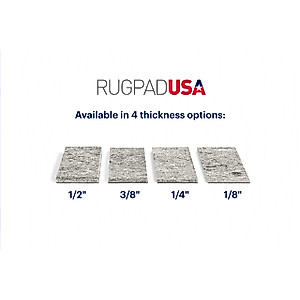 RUGPADUSA - Dual Surface - 8'x10' - 3/8" Thick - Felt + Rubber - Enhanced Non-Slip Rug Pad - Adds Comfort and Protection - for Hard Surface Floors