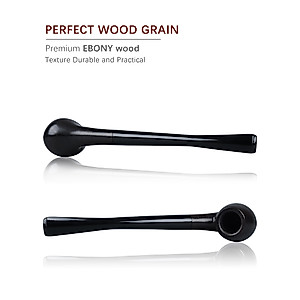 Joyoldelf Tobacco Pipe, Luxury Wooden Smoking Pipe with Tobacco Pipe Stand, Ebony Tobacco Pipes for Smoking with Pipe Scraper, Gift Box and Smoking Accessories