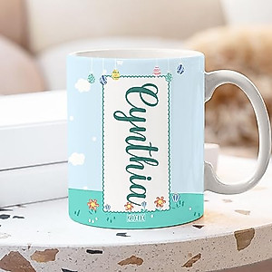 White Ceramic Coffee Mug Photo Mugs Personalized Picture Custom Name Birthday Easter Gifts For Women Friends Teen Girls Sisters Novelty Tea Cup Table Desk Accessories 11 And 15 Oz