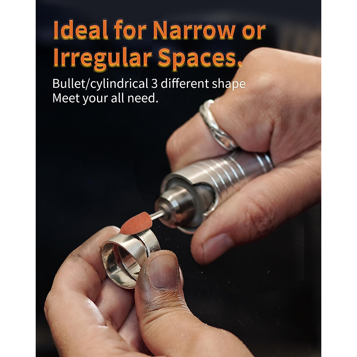 ZORUNNA 120Pcs Sanding Bits for Dremel Rotary Tool, Strong Grinding Stones Bits with 1/8" Shank, Aluminum Oxide Sanding Accessories to Polish Sharpen Jade, Rust and Metal(3 Sizes).