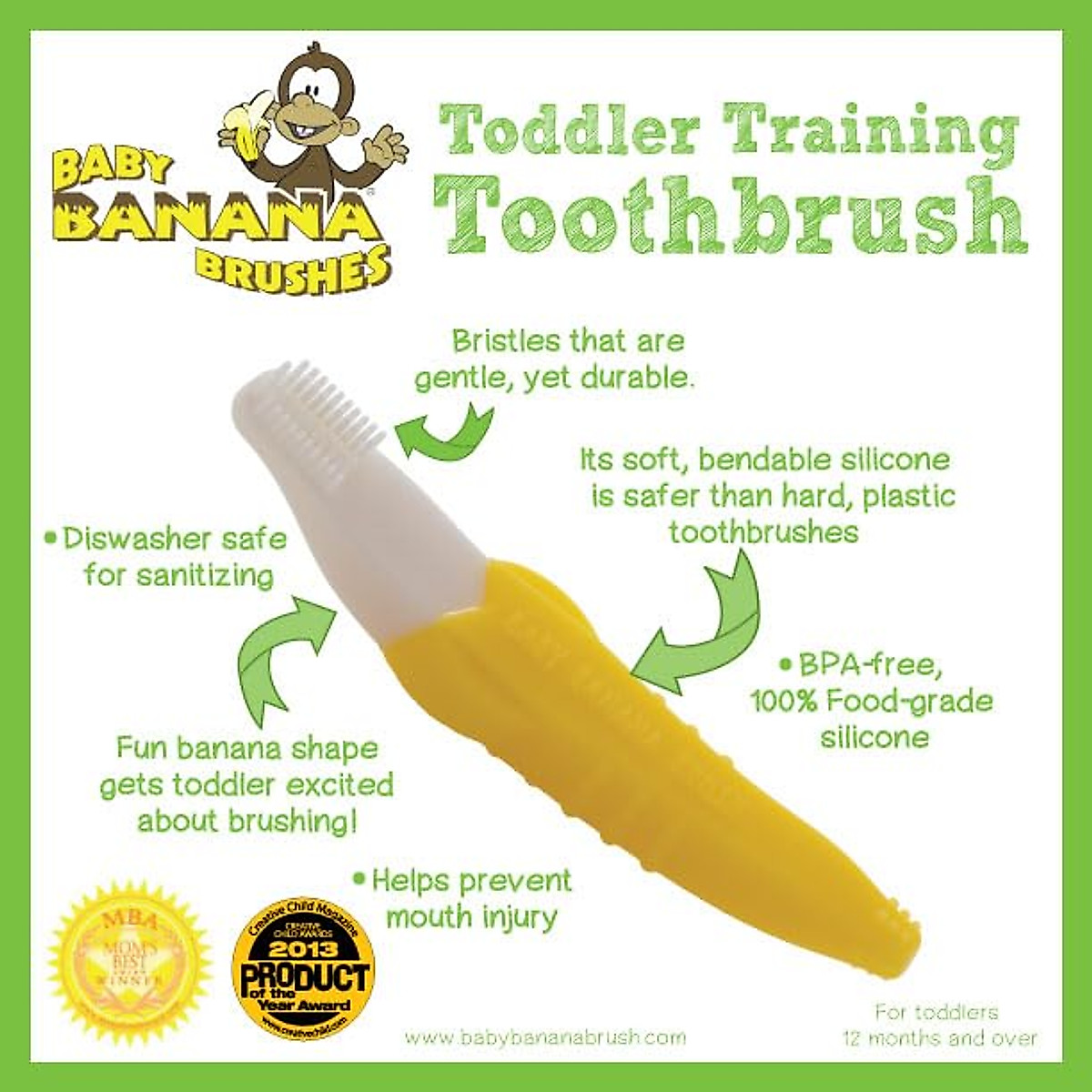 Baby Banana Bendable Training Toothbrush, Toddler