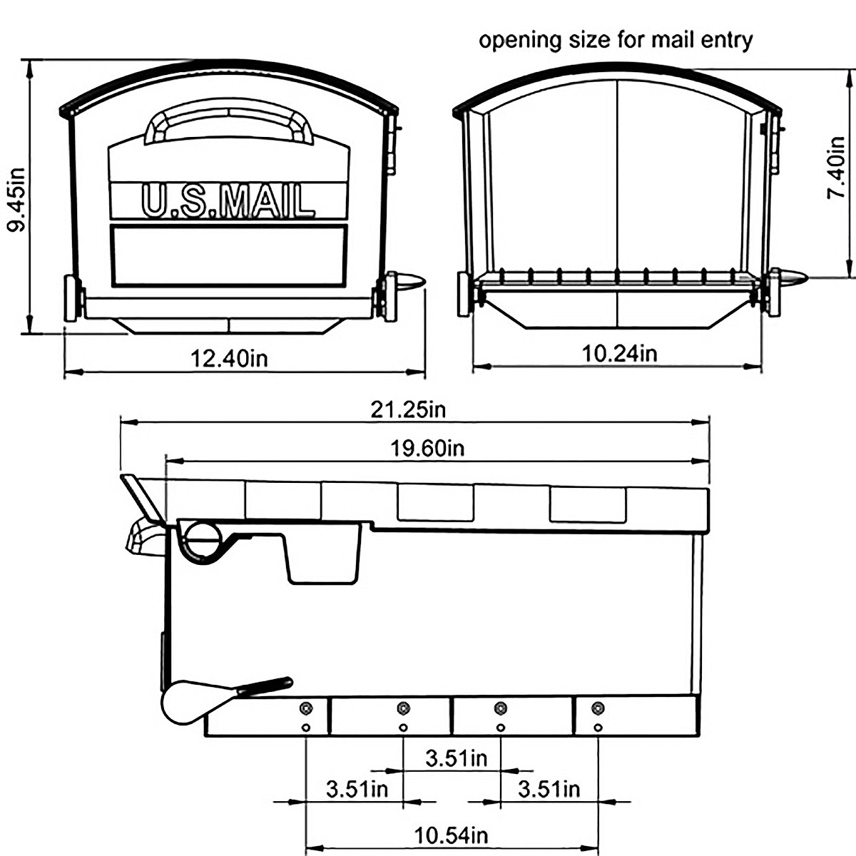 ARCHITECTURAL MAILBOXES Patriot Large Capacity, Plastic Post Mount Mailbox, Black