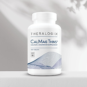 Theralogix CalMag Thins Calcium & Magnesium Supplement - Bone Support Supplement for Women & Men - Contains 200 mg of Calcium and 50 mg of Magnesium - NSF Certified - 360 Tablets