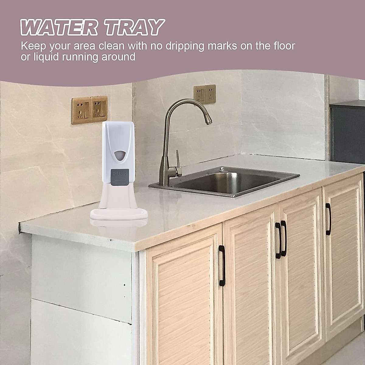 Hemoton 1pc Water Tray Foam Dispenser Wall Mounted soap Dispenser drip Tray Wall Mount soap Dispenser Bracket soap drip Automatic soap Dispenser Desktop Tray dripper White Filling Plastic