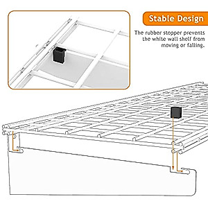 Wallmaster 2-Pack 2x4ft Heavy Duty Garage Wall Shelving 45-inch-by-15-inch Wall Mount Garage Storage Rack Floating Shelves Max Load 400lb White