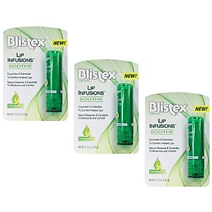 Blistex Lip Infusions Soothe Lip Moisturizer 0.13 Ounce (3 Pack)