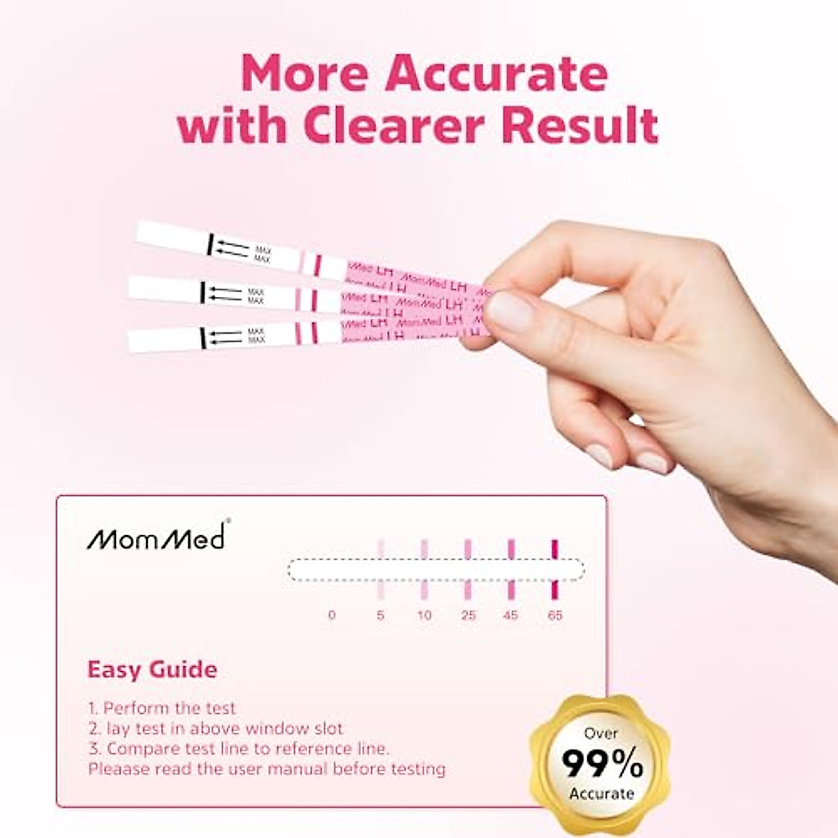 MomMed Ovulation Test Strips (LH60) with 60 Collection Cups, Reliable LH Surge Predictor OPK Kit, Accurately Track Ovulation Test, High Sensitivity Result for Women Home Testing