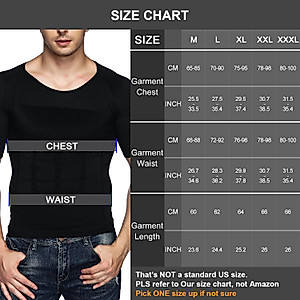 Odoland 3 Pack Men's Body Shaper Slimming Shirt Tummy Vest Thermal Compression Base Layer Slim Muscle Short Sleeve Shapewear, White/Grey/Black, L