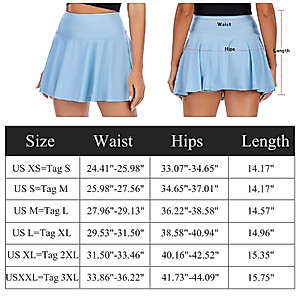 White Skorts Skirts for Women with Pockets Pleated Tennis Skirts Short Dance Skirts Mini Athletic Skirts White XL