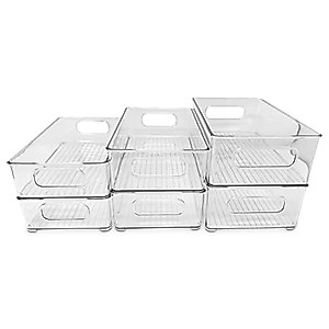 RedSodium Freezer,Refrigerator Fridge Bins in 3 sizes - 6pack
