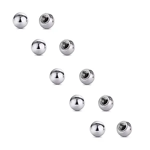 COTTVOTT Threaded 316L Steel Replacement Balls Piercing Parts for Body Jewelry Labret Belly Rings Tongue Barbell 16G Pack of 10 (10pcs 16G 2mm)
