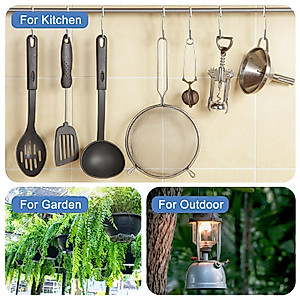 uxcell C Hooks, 8Pcs 5.7'' - Aluminum Alloy C-Shaped Hanger Hook, C Hooks for Hanging Clothes Towels Shoe Scarf Bag (Silver)