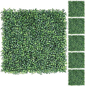 Yaheetech 6Pcs 20 x 20 inch Artificial Boxwood Panels Topiary Hedge Plant UV Protected Privacy Hedge Screen for Garden,Home,Fence,Backyard and Decorations Green