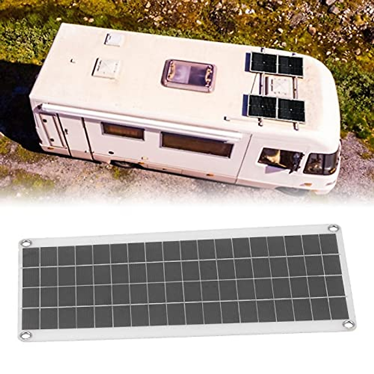 Yoidesu 20W 18V Solar Car Battery Charger, Portable Power Backup Kit Polycrystalline Solar Panel with Clip Adapter for Emergency/Advertising/Raffic Lights