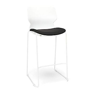 HON Basyx Contempo Guest Stool, 2 Pack, White/Black