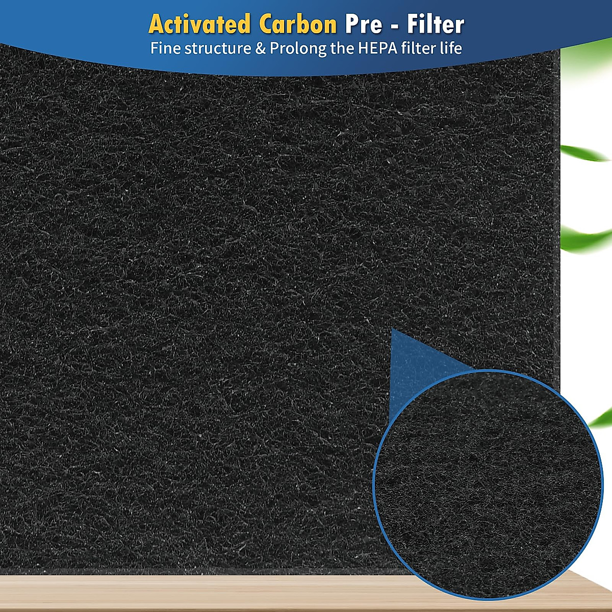 DerBlue 2 Pack C545 True HEPA Filter & 8 Pcs Carbon Pre-Filters Replacement Filter S for Winix C545, True HEPA Filter and Activated Carbon Filter, Part Number 1712-0096-00