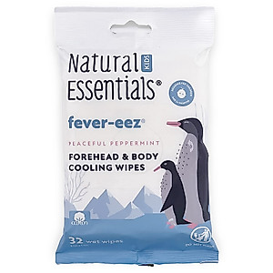 Natural Essentials Fever-eez Baby Fever Relief for Kids, Soothing Forehead & Body Wipes for Babies, Provide Immediate Cooling Sensation during Fevers, High Body Temperatures and Hot Flashes