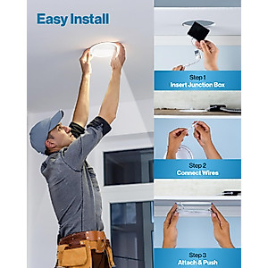 Sunco Lighting 12 Pack 6 Inch Ultra Thin LED Recessed Ceiling Lights Slim, 4000K Cool White, Dimmable 14W, Baffle Trim Damp Rated, Canless Wafer Thin with Junction Box - Energy Star